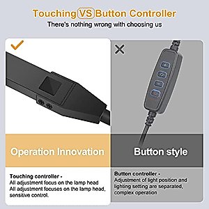 NAKOOS LED Desk Lamp with Clamp & Round Base, Eye Caring Table Lamp with Flexible Gooseneck, Touch Control 3 Color Modes, 10 Brightness Levels, Desk Light for Home Office 12W