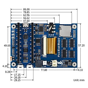 Overall Evaluation Board Designed for Raspberry Pi Pico,65K Colorful IPS Touch Screen, Misc Onboard Components for Easily Evaluating The RP2040