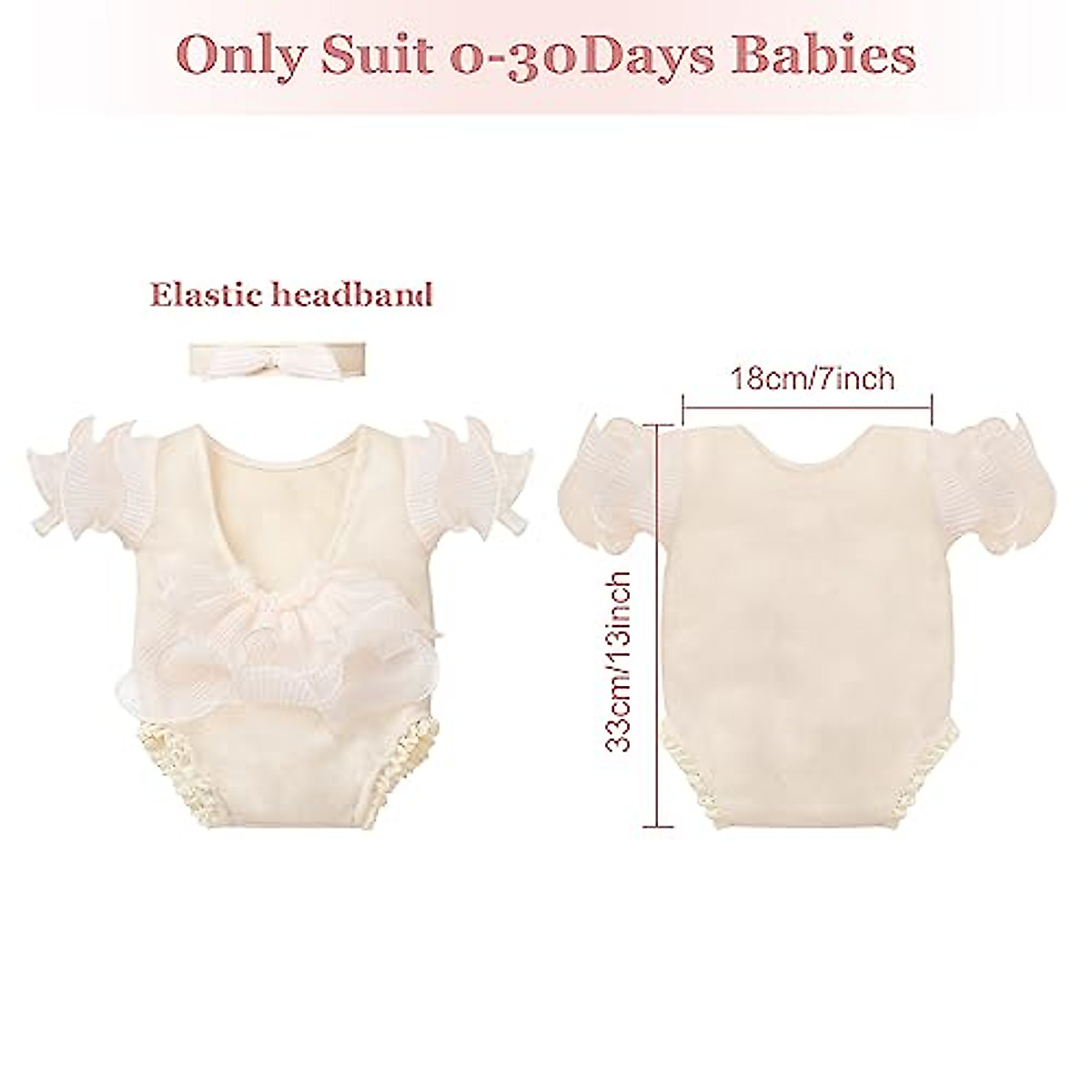 ForBaysy Newborn Photography Outfit Baby Girls Photography Props Photo Shoot Ruffles Lace Romper Newborn Costume