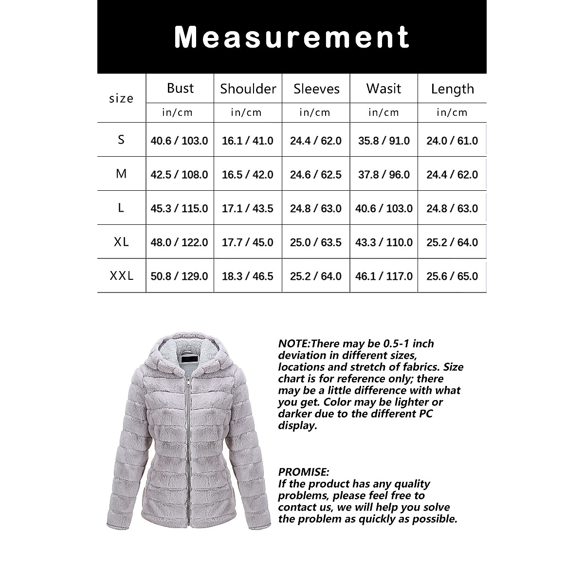 Bellivera Women's Faux Fur Shearling Shaggy Coat Fashion Sherpa-Lined Hood Jacket 1801 Gray L