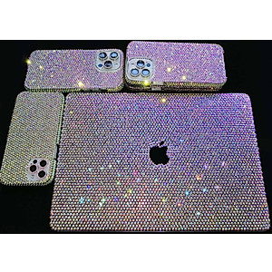 Teazgopx Bling Rhinestone MacBook Air 11 inch Case (Models:A1370 A1465),3D Glitter Sparkle Diamond Case Fashion Luxury Shiny Crystal Hard Shell for Womens Girls