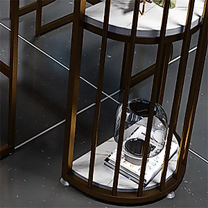 LITFAD Modern Bar Table Set Slate Counter Table with High Stools Home Dining Table with 2 Counter Stools Luxury Kitchen Table Chair - 3 Pieces: White-Gold Table, 2 Stools