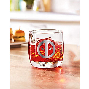 Deadpool Whiskey Glasses - Collectible Gift Set - Official Marvel Product - 10 oz. Capacity - Set of 2 - Classic Design - Sturdy Base - Perfect for Scotch, Bourbon, and Old Fashioned Cocktails