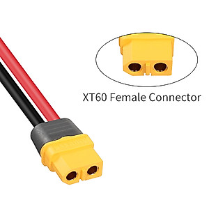 YACSEJAO 12AWG XT60 to Solar Panel Connector 1M XT60 Female to 45A Connector Extension Cable for Outdoor Power Bank RC Lipo Battery Lithium Battery