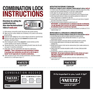 Vaultz Locking Medicine Storage Box with Combination Lock, 3.75" x 11.88" x 5.25", Black & White Stripe (VZ00345)