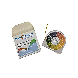 Universal 1-14 pH Test Paper Roll, Wide Range [5.5 Yard (5m) Length x 1/4" (7mm) Thick Roll with Dispenser]