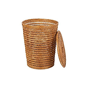 Cambria Rattan Laundry Hamper with Liner, Honey-Brown