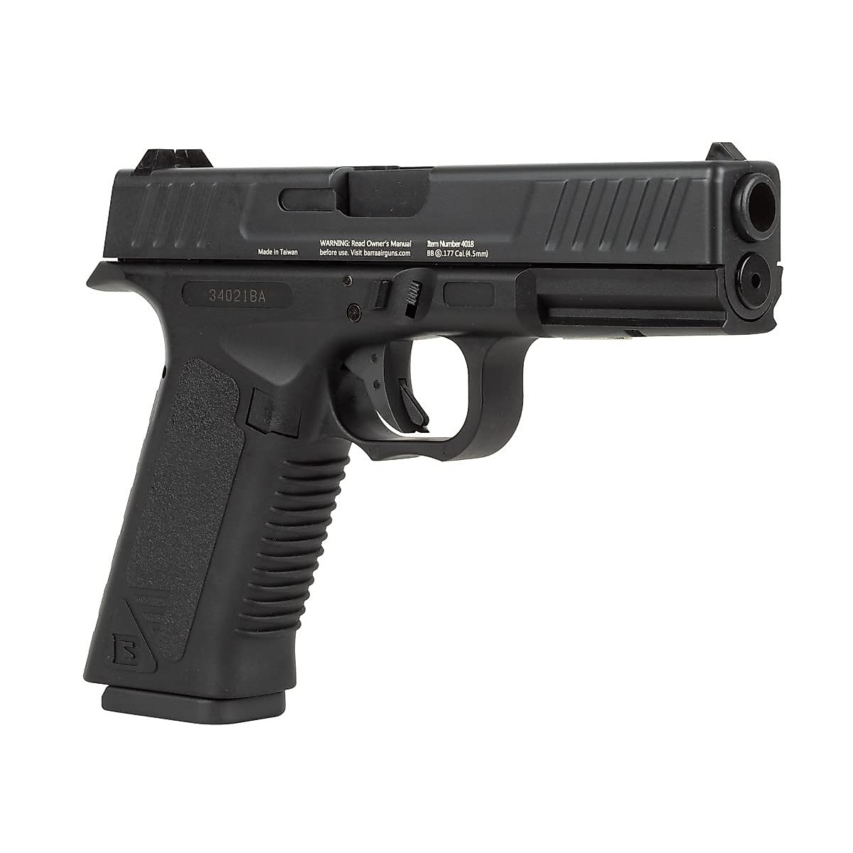 Barra Airguns 009 Full Auto BB Gun Pistol, CO2 Blowback Select Fire Air Pistols, BB Guns for Kids & Adults, 18-Round Drop-Free Magazine, 325 FPS, 177 Caliber BBS