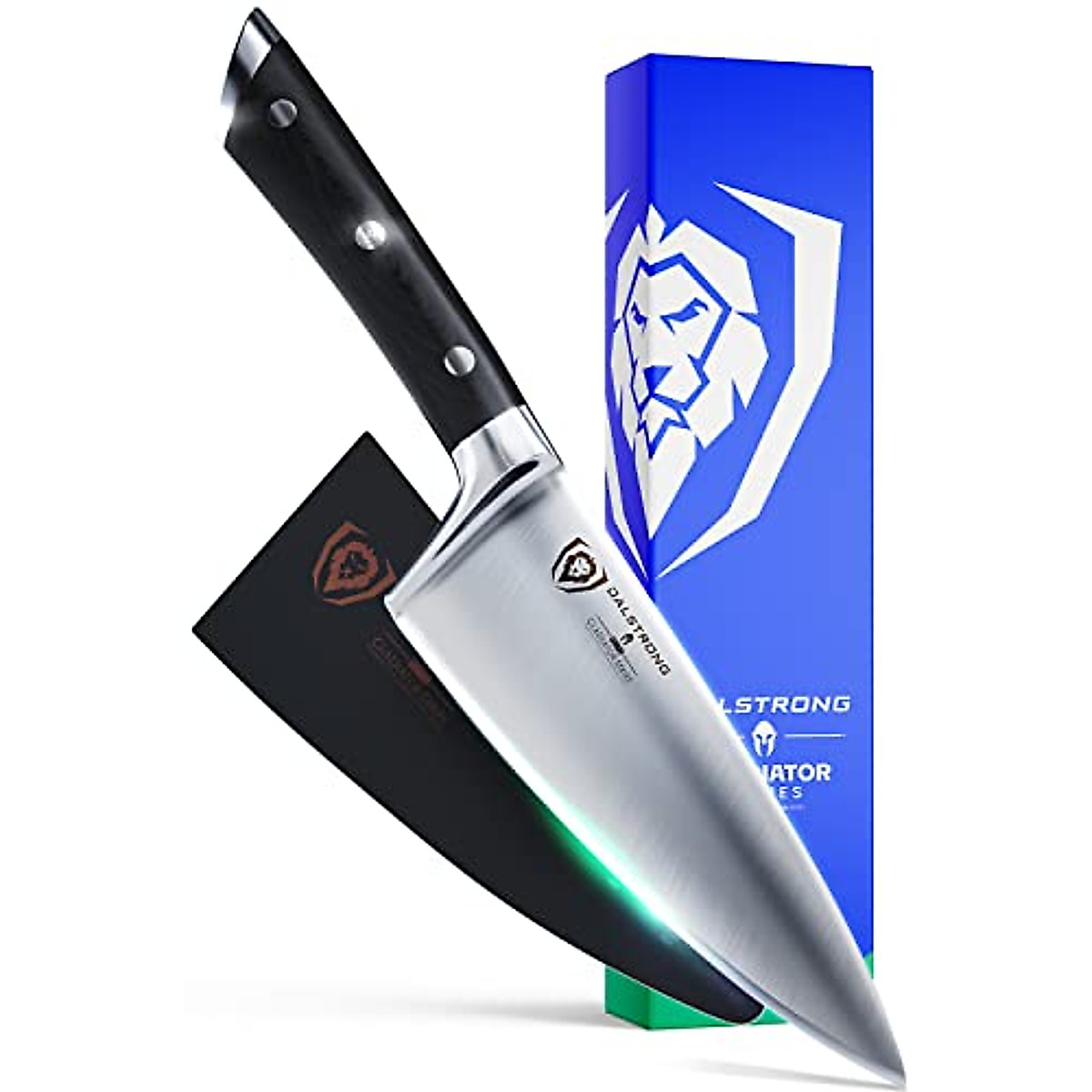 Dalstrong Gladiator Elite Series Forged High Carbon German Steel Chef Kitchen Knife with Black G10 Handle, 6 Inches, Sheath Included