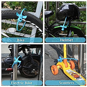 WOOQOTT Bike Cable Lock,Cable Lock with Keys,Silicone Covered Bike Lock Kids Cable Lock Cartoon Lock,2 Feet Lock for Bike,Door,Skateboard,Helmet and More (Blue, Large)