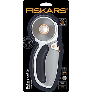 Fiskars Titanium Rotary Cutter, Ø 60 mm, For Right- and Left-handed Users, Orange/White/Grey, 1004753