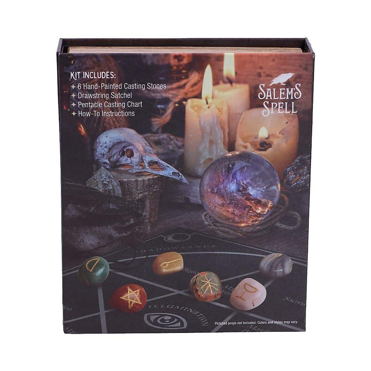 Nemesis Now Salem's Spell Kit Set of Six Witches Wellness Stones in Decorated Box, Brown, One Size