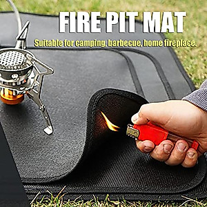Joyeee Fireproof Fireplace Mat with Storage Bag, Large Grill Mat Hearth Rug BBQ Grill Mat Fire Pit Ground Protector Mat, Garden Outdoor Doormats Fire Mat, Portable and Foldable, 31.5"x 29.5" #20