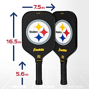 Franklin Sports NFL Pittsburgh Steelers Pickleball Paddle - Pickleball X - Polypropylene Core, Team Logo - NFL Official Licensed Product