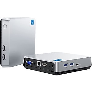 Fanless Mini PC Intel Atom Z8350 Processor,Mini Desktop PC Windows 10 Pro,4GB LDDR3 64GB EMMC,Mini Computer Support Dual Display/4K HD/2.4G+5G Dual-Band WiFi for Business Home Theater