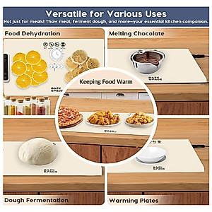 Electric Warming Tray - Full Surface Heating,Rollable & Portable,Premium Silicone Material,5 Temperature Settings,Auto Shut-Off -Versatile Food Warmer for Gatherings,Parties,Everyday Use