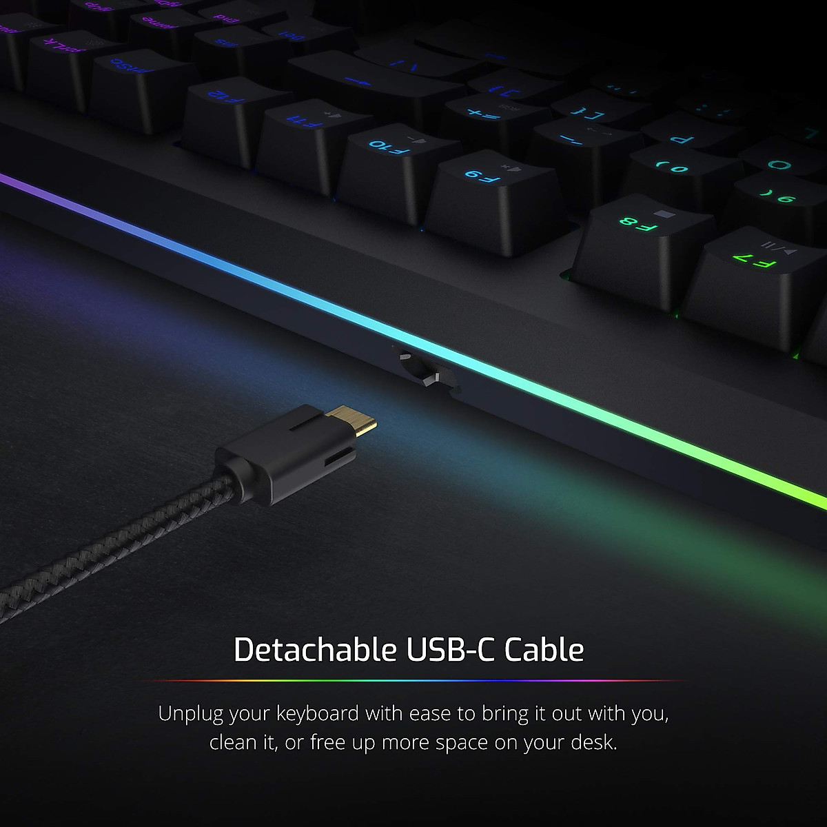 TECWARE Spectre Pro, RGB Mechanical Keyboard with Volume Knob, Full Size 104 Keys (Outemu Red)