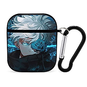 Anime Print Case for AirPods Case Cover Shockproof Wireless Charging Protective Hard Skin with Keychain Compatiable with AirPods 2 & 1