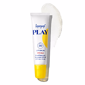 Supergoop! PLAY Lip Balm with Acai, 0.5 fl oz - SPF 30 PA+++ Reef-Friendly, Broad Spectrum Sunscreen - Hydrating Honey, Shea Butter & Sunflower Seed Oil - Clean Ingredients - Great for Active Days