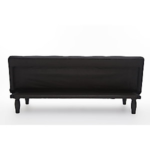 GPCRAC Convertible Folding Sofa Bed, Futon Sofabed with 3 Adjustable Positions for Living Room, Home, Office Dorms, Compact Living Spaces (Black)