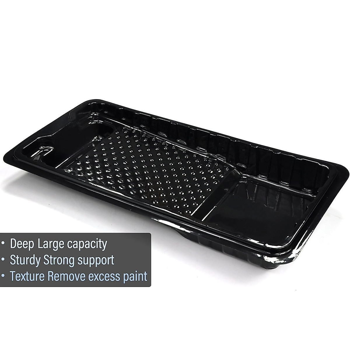 Great Andrew Paint Roller Tray Liner 4 Inch, 12 PCS Disposable Small Plastic Paint Trays Liners Perfect for Smaller Projects, DIY Painting etc. (Black)