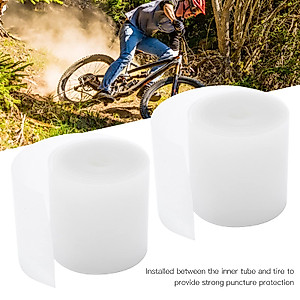 VGEBY Tire Liner, 2Pcs White Transparent Tire LinerPuncture Proof Inner Tire Protector Suitable for Mountain Bikes Road Bikes (26 inches) and Spare Supplies