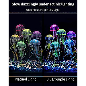 Uniclife 6 Pcs Glowing Jellyfish Ornament Decoration for Aquarium Fish Tank