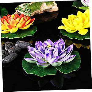 Totority 15pcs Simulated Lotus Leaf Artificiales para Artificial Plants Leaf Decor Artificial Foliage Stem Artificial Pond Plants Lilly Pads Fish Tank Ornament Photo Props