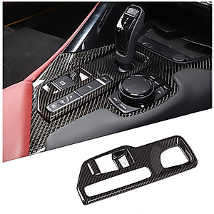 Fit for Toyota Supra GR A90 A91 MK5 2019-2024 Gear Shift Panel Trim Cover, Gear Shift Console Anti-Scratch Panel Protector Frame Cover, Carbon Fiber Pattern Black
