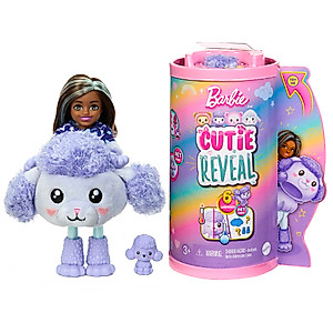 Barbie Cutie Reveal Chelsea Doll & Accessories, Poodle Plush Costume & 6 Surprises Including Color Change, Cozy Cute Tees Series
