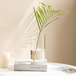 Devilfire 10 Inches Tall (25 cm) Clear Glass Cylinder vases,Pack of 3 Centerpiece Flower Vase,Floating Candle Holder for Home & Garden Decor, Wedding, Party