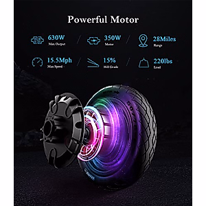 LEQISMART Electric Scooter for Adults with 9" Solid Tires & 350W Motor,Dual Brakes, Foldable Electric Scooter, Max 28Miles Range &Up to15.5MPH