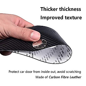 Car Door Sill Stickers for Honda Accord Threshold Protector Carbon Fibre Leather (black)