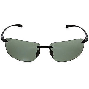 Hobie Rips Polarized Rimless Sunglasses, Shiny Black Frame/Grey Lens, 62MM