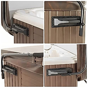 ZOMOFEW Spa Cover Lifts - Pivot Top Mount Spa & Hot Tub Cover Lift Removal System Reinforced Brackets with 3 Hook Towel Rack Fits Most Spas & Hot Tubs