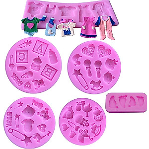 Cute Baby Silicone Fondant Cake Mold Kitchen Baking Mold Cake Decorating Moulds Modeling Tools，Gummy Sugar Chocolate Candy Cupcake Mold(6 PACK )