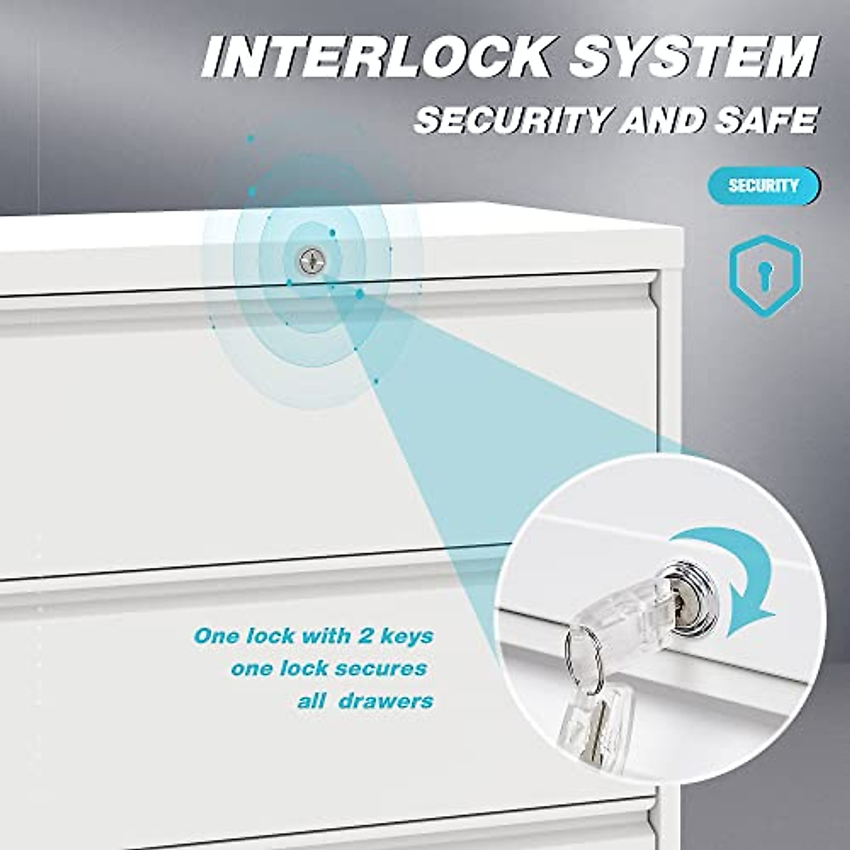 Aobabo Metal Lateral File Cabinet with Lock,Large Deep Drawer with Adjustable File Bars for Office,Home,35.43 Inches Wide for Letter/Legal A4 Size Drawer,Assembly Required (White,3 Drawer)………