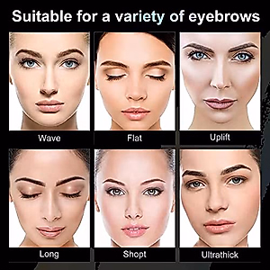 Eyebrow Stencil Kit, One Step Brow Powder Stamp Makeup with 10 Reusable Eyebrow Stencils＆2 Eyebrow Pen Brushes, Professional Waterproof Brow Powder Stamp (Dark Brown)