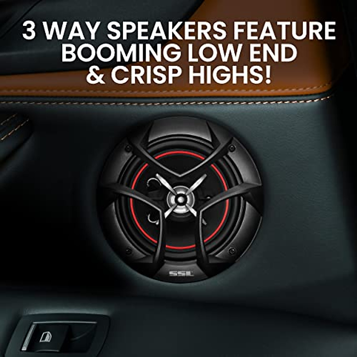 Sound Storm Laboratories CG553 5.25 Inch Car Stereo Door Speakers - 250 Watts Max, 3 Way, Full Range Audio, Tweeters, Coaxial, Sold in Pairs