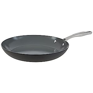 Bialetti 11.75" Ceramic Pro Non-Stick Hard Anodized Aluminum Frying Pan, Gray