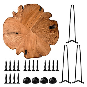 HOEGMST 23.6 Inch Live Edge Side Table, Wood Freeform Small End Table with Waterproof, Rustic Accent Table Unique for Living Room, Bedroom, Home