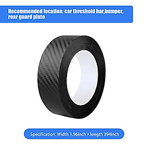 GKmow 1 PC Car 3D Carbon Fiber Sticker, 1.96In x 32.8Ft Self-Adhesive Multi-Purpose Decorative Car Sticker, Personalized and Creative PVC Decorative Accessories, Suitable for Most Models (Black)