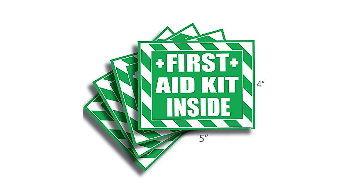 Self Adhesive First Aid Kit Inside Sticker for Trucks