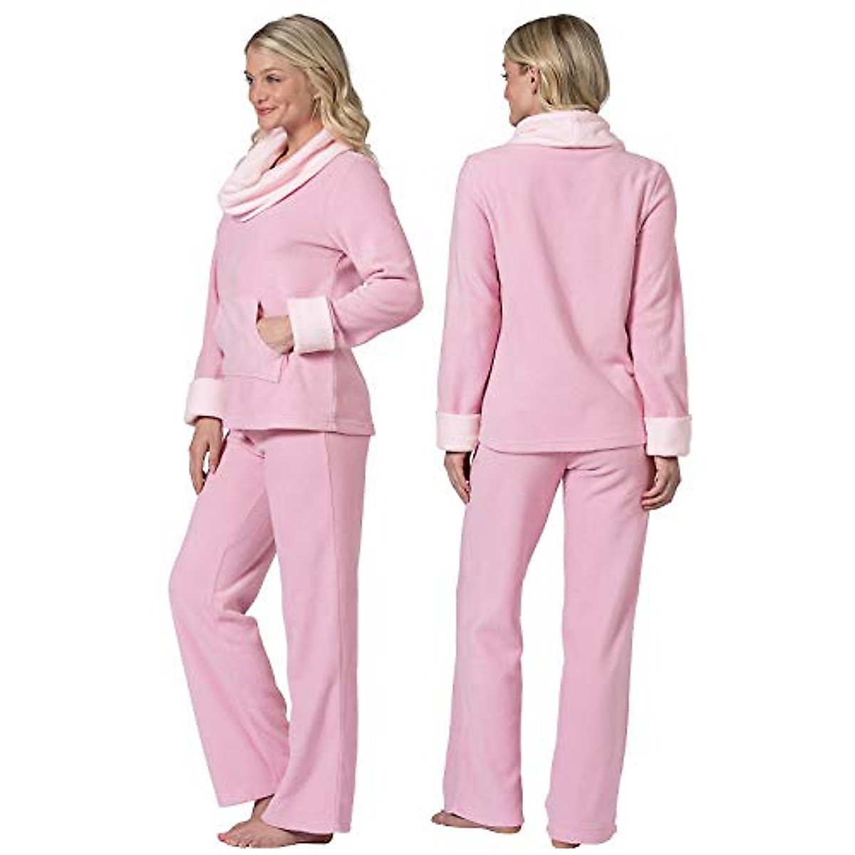 PajamaGram Women's Pajamas Super Soft - Fleece Pajamas Women, Pink, S, 4-6