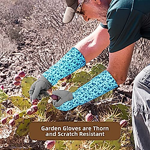 Long Gardening Gloves for Women Thorn Proof, Comfortable Soft Leather Garden Gloves for Gardening, Cleaning, Digging