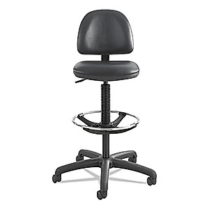 Safco 3406Bl Precision Extended Height Swivel Stool W/Adjustable Footring Black Vinyl