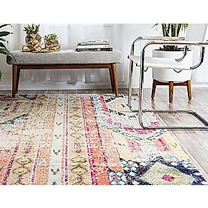 Unique Loom Sedona Collection Distressed, Southwestern, Vintage, Modern, Over-Dyed, Abstract Area Rug (5' 0 x 8' 0 Rectangular, Multi/Beige)