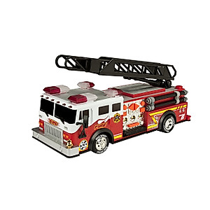 Toy State 14" Rush And Rescue Police And Fire - Hook And Ladder Fire Truck