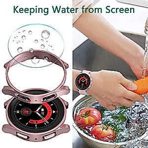 [6+6 Pack] Rontion for Galaxy Watch 5&4 40mm Screen Protector and Case, Anti-Fog Scratch Resistant Tempered Glass Film and Hard PC Protective Bumper Cover for Samsung Watch Accessories