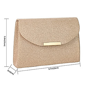 ZHANNI Women's Evening Bag Party Clutches Wedding Purses Cocktail Prom Handbags with Frosted Glittering(Rose Gold)